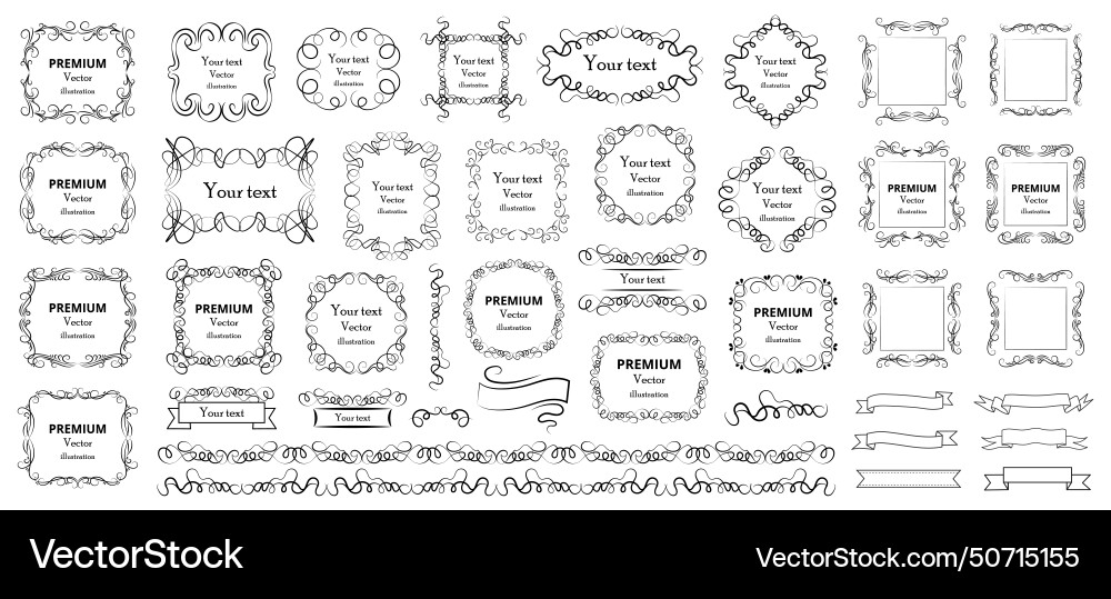 Big set of graphic elements for design Royalty Free Vector