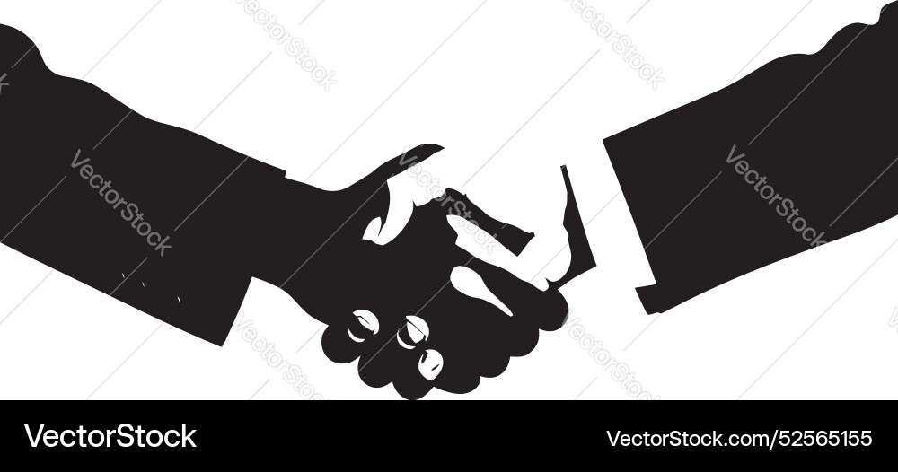 Bond of alliance black handshake graphic Vector Image
