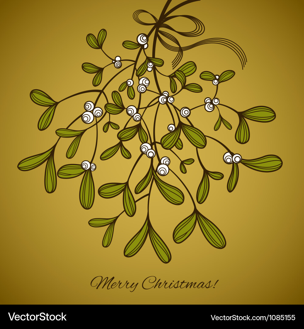 Card with mistletoe Royalty Free Vector Image - VectorStock