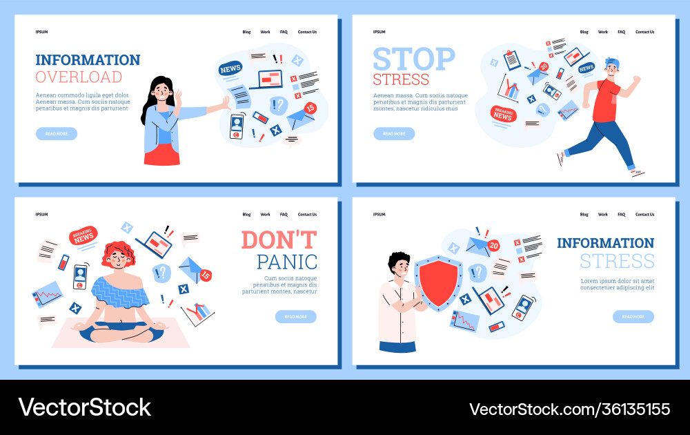 Concept information stress overloading data Vector Image