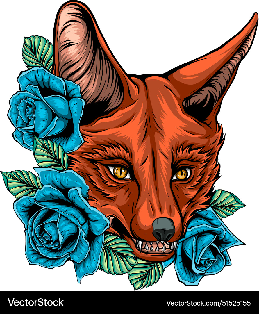 Fox head mascot design art Royalty Free Vector Image