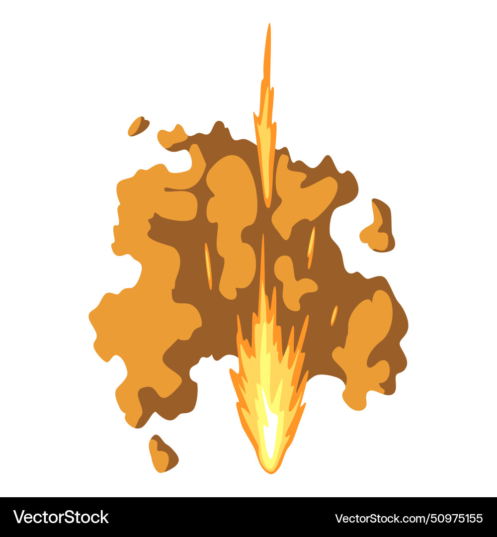 Gun flashe or gunshot animation fire explosion Vector Image