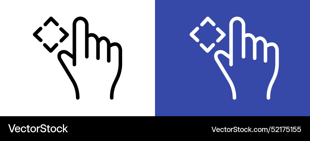 Hand fingers gesture swipe rotate logo sign set Vector Image