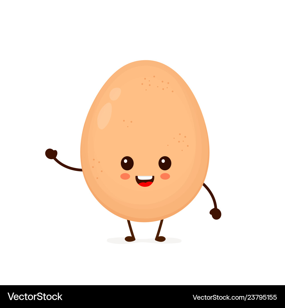 Happy cute smiling funny kawaii egg Royalty Free Vector
