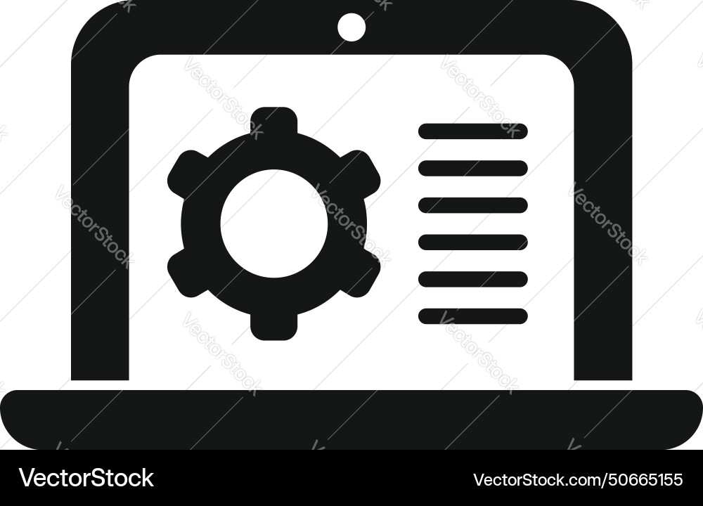 Laptop gear overview icon simple solitary Vector Image