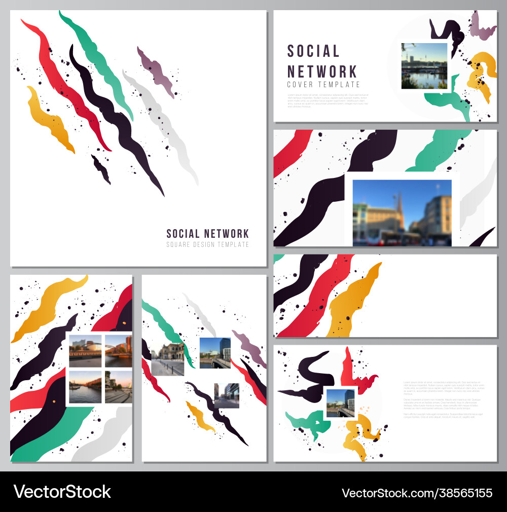 Layouts modern social network mockups Royalty Free Vector