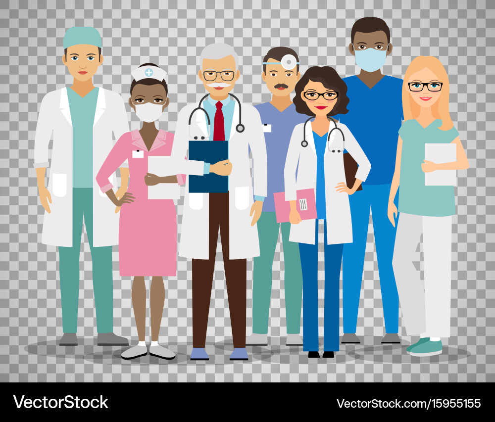 Medical team on transparent background Royalty Free Vector