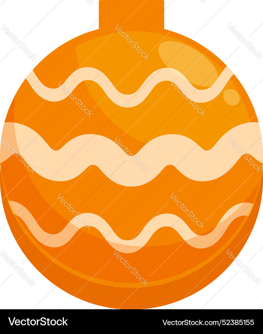 Orange christmas bauble with wavy lines Royalty Free Vector