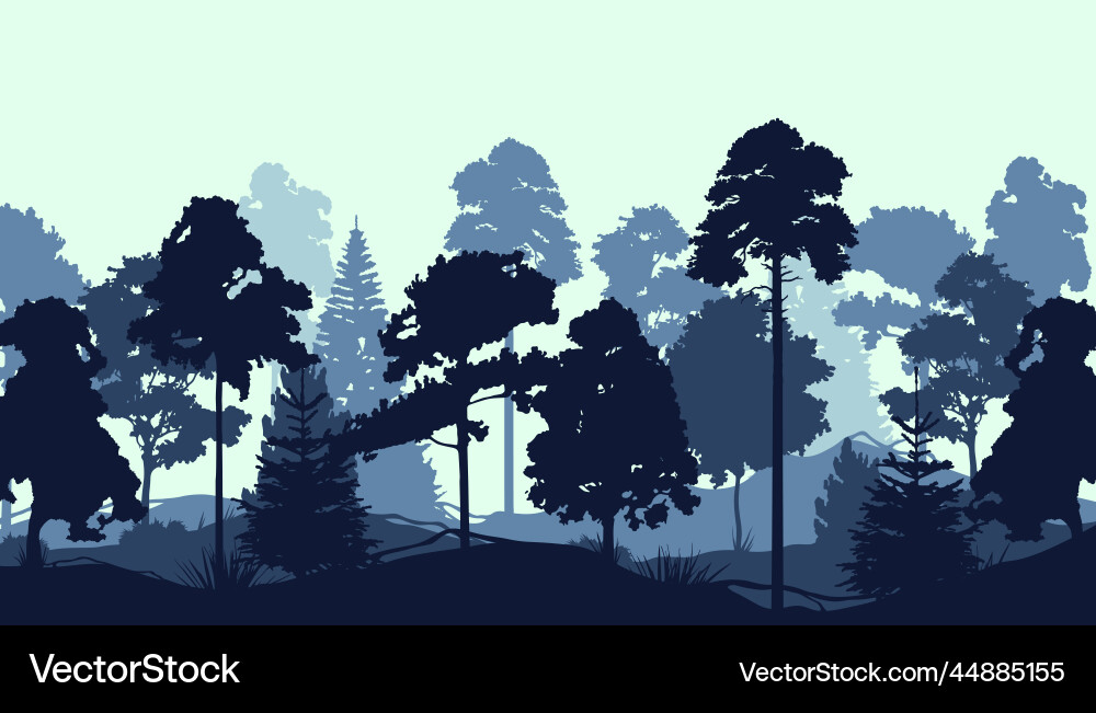 Pine forest or coniferous banner Royalty Free Vector Image