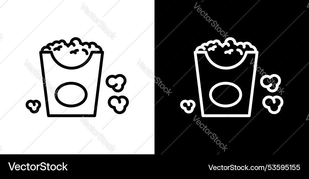 Popcorn thin line icon set Royalty Free Vector Image