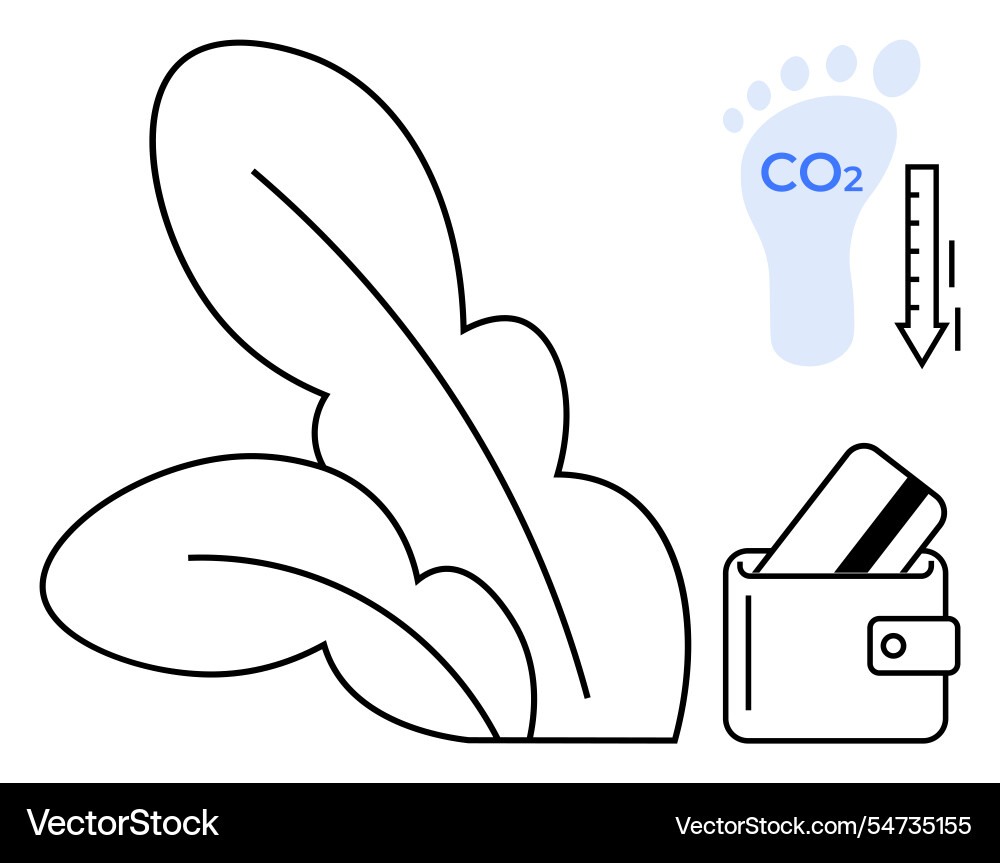 Reducing carbon footprint through eco-friendly Vector Image