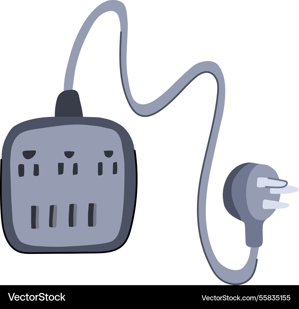 Surge power strip smart cartoon Royalty Free Vector Image