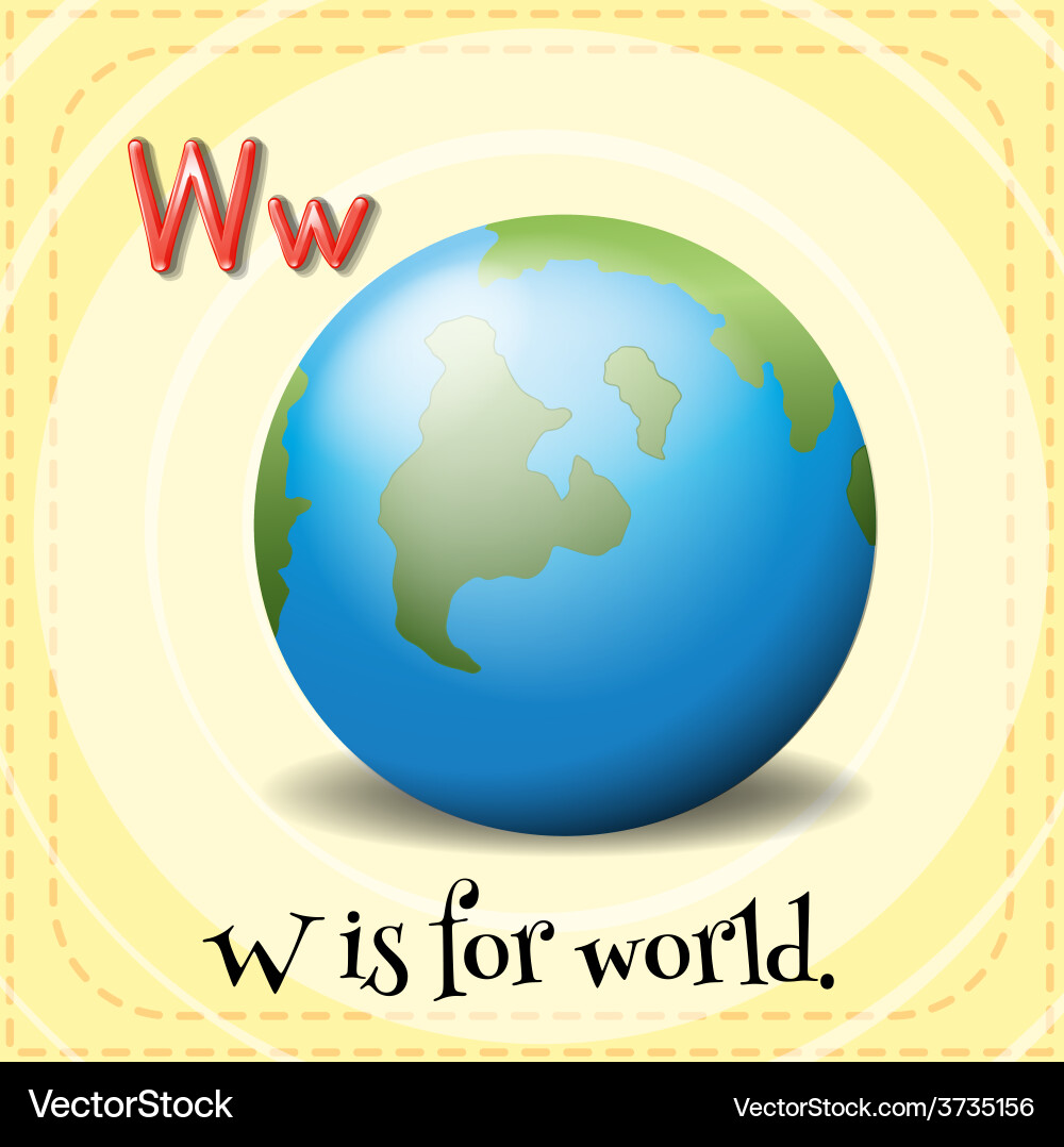 A letter w for world Royalty Free Vector Image