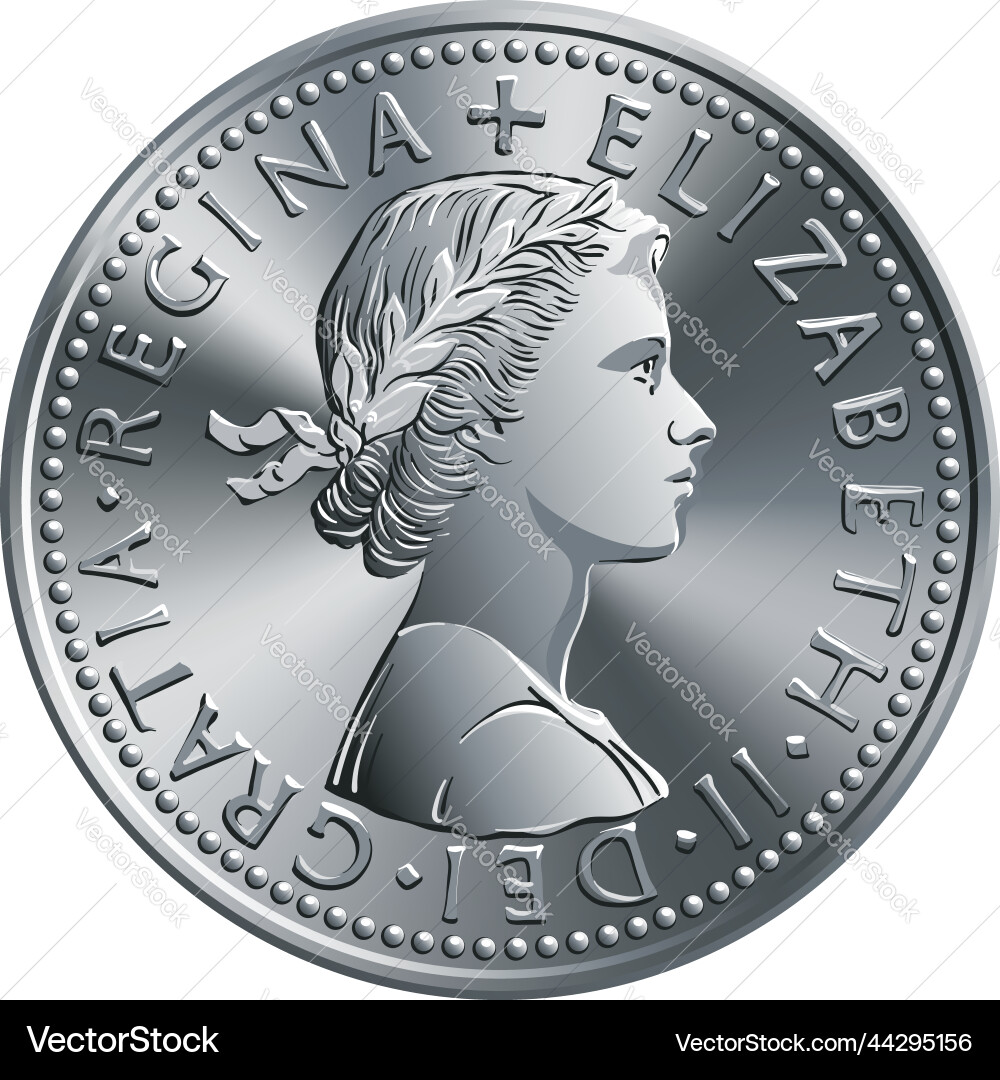 British coin one old halfpenny Royalty Free Vector Image