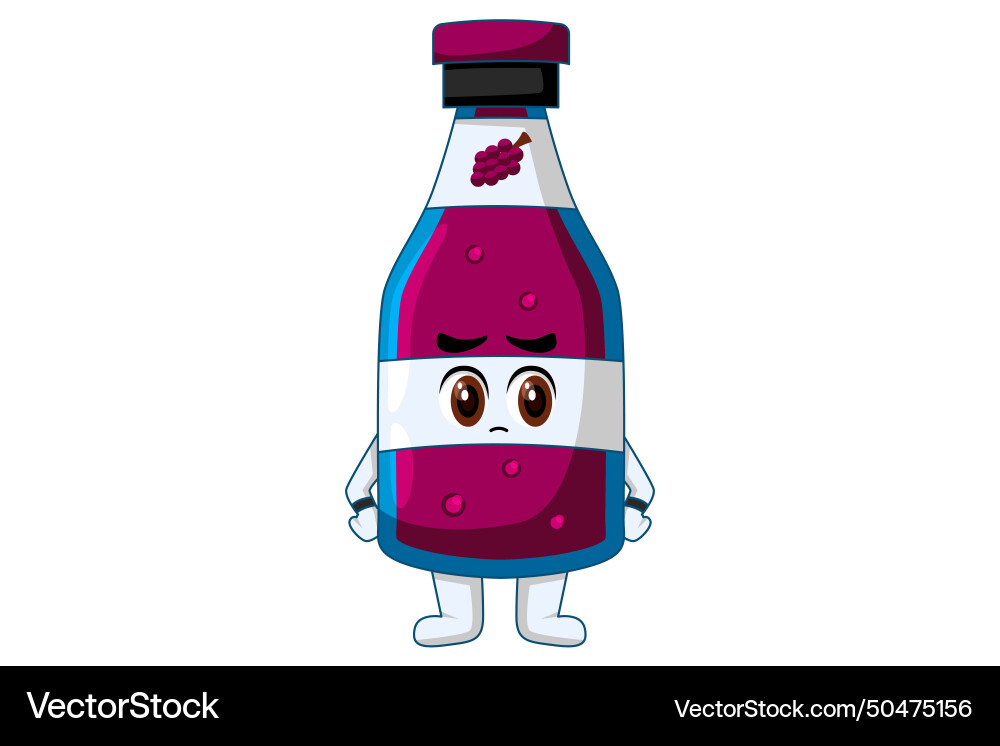 Cute bottle character design Royalty Free Vector Image
