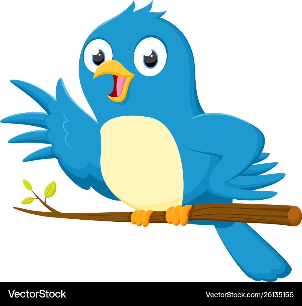 Cute Cartoon Bluebird Royalty Free Vector Image