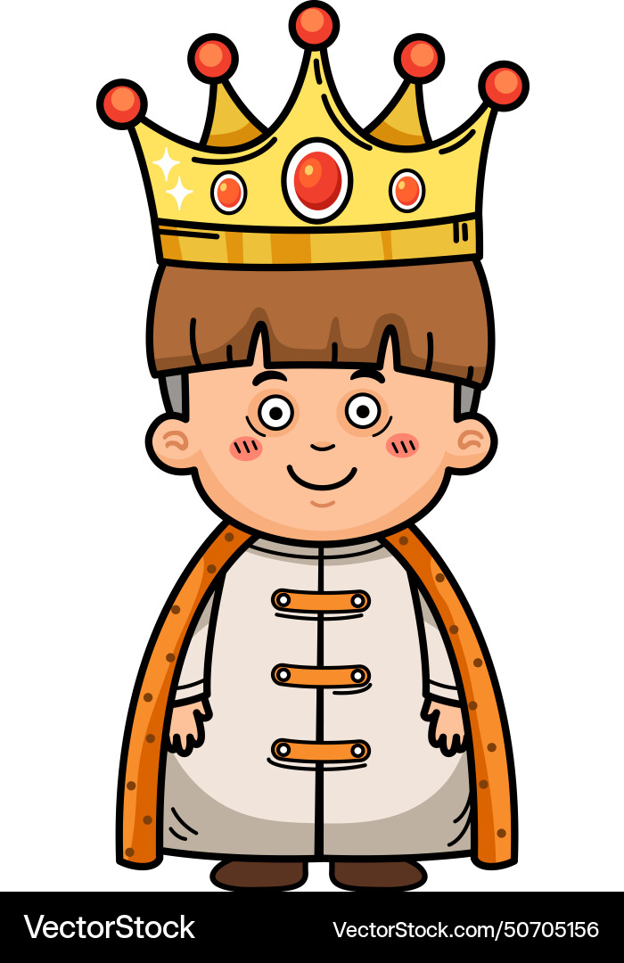 Cute children characters with king costume Vector Image
