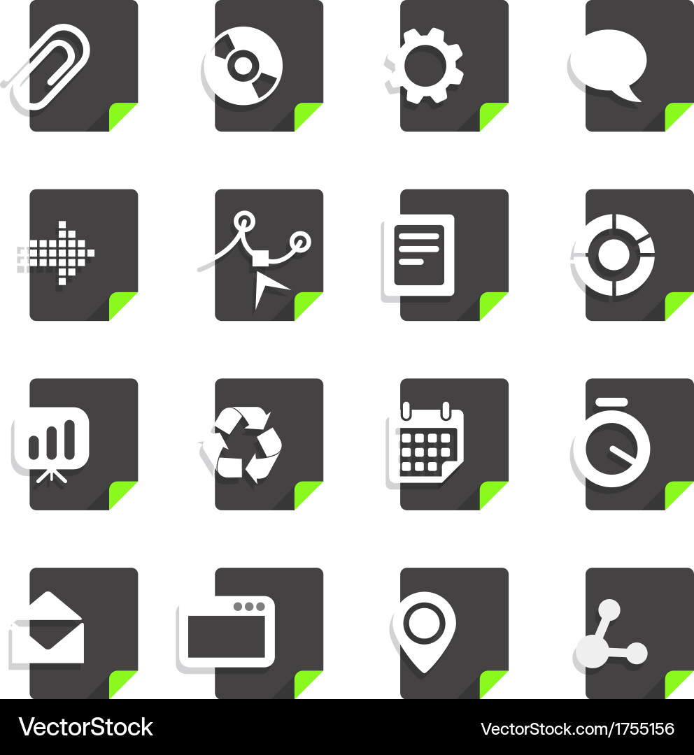 Different file types icons set isolated on white Vector Image