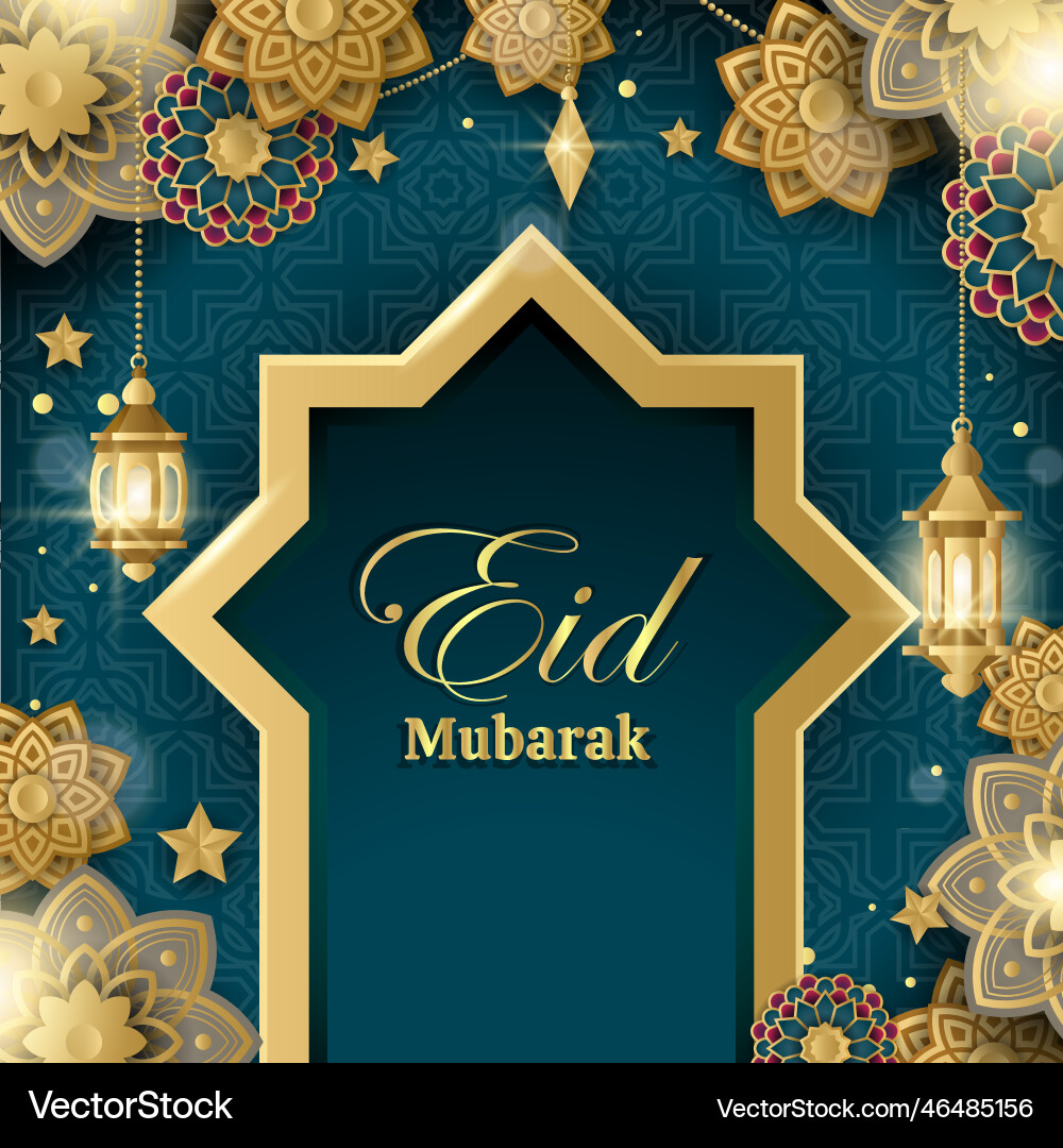 Eid mubarak background with gradient color Vector Image