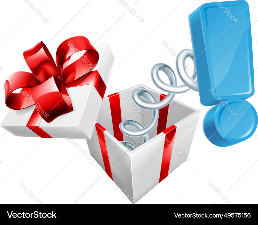 Exclamation mark jack in the box Royalty Free Vector Image