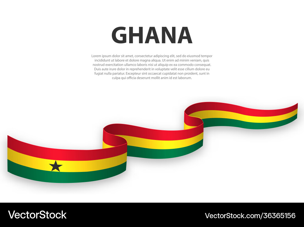 Ghana Flag Ribbon Banner Royalty Free Vector Image