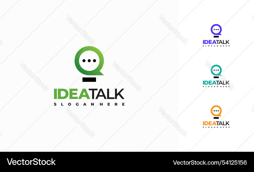 Idea talk logo designs concept discuss chat Vector Image