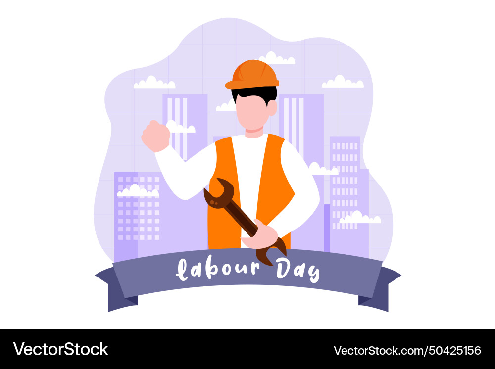Labour day flat design Royalty Free Vector Image