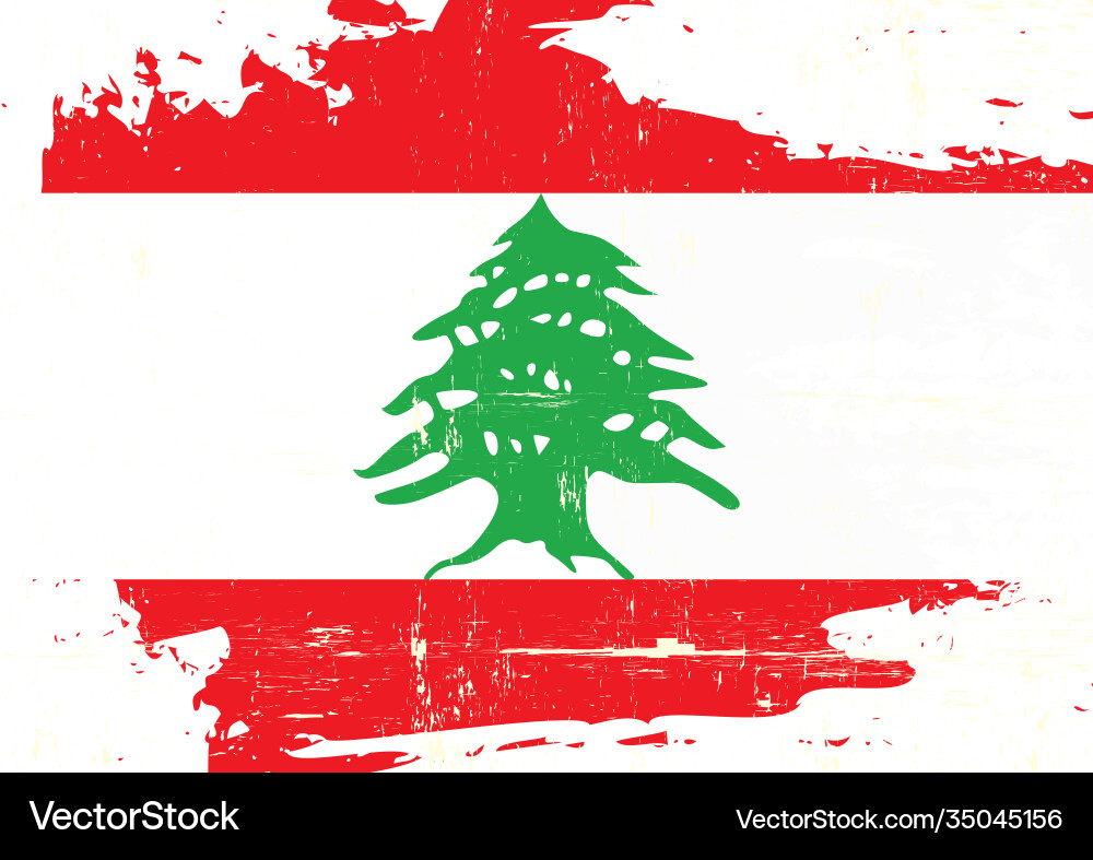 Lebanon scratched flag Royalty Free Vector Image