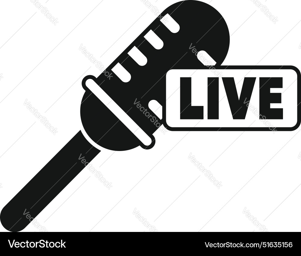Live report microphone transmitting breaking news Vector Image