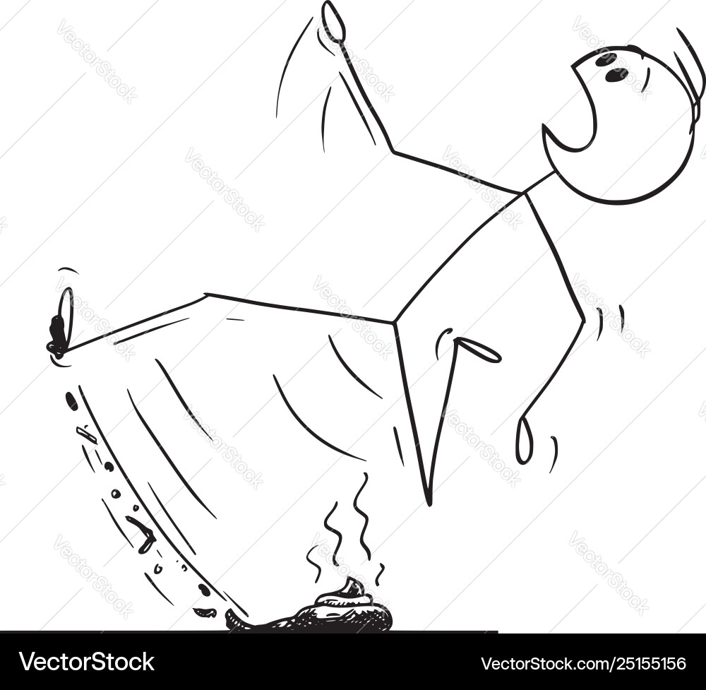 Man Falling on Poo Royalty Free Vector Image - VectorStock