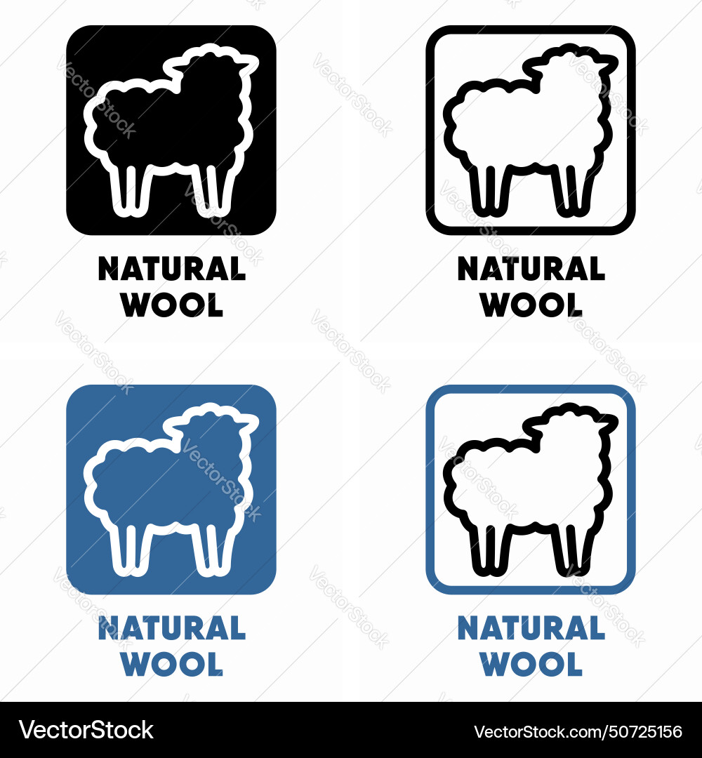 Natural wool information sign Royalty Free Vector Image