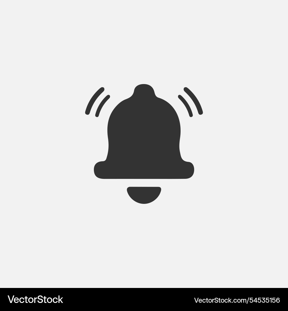 Notification bell design ringing icon Royalty Free Vector