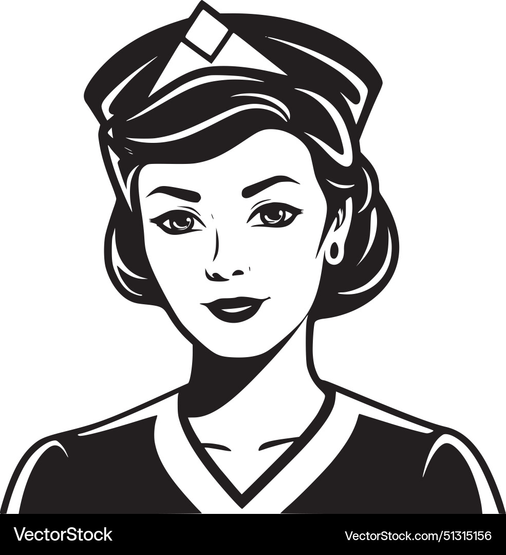 Nurse - minimalist and flat logo Royalty Free Vector Image
