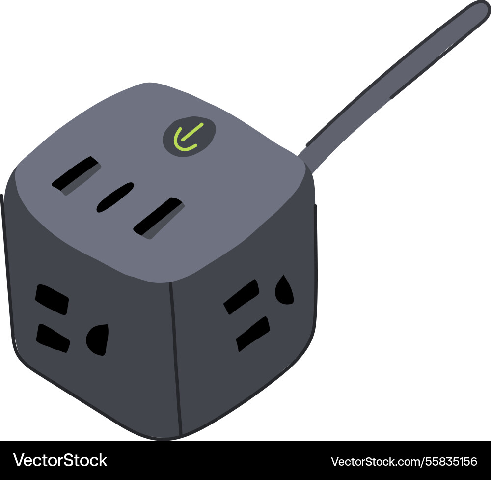 Outlet power strip smart cartoon Royalty Free Vector Image