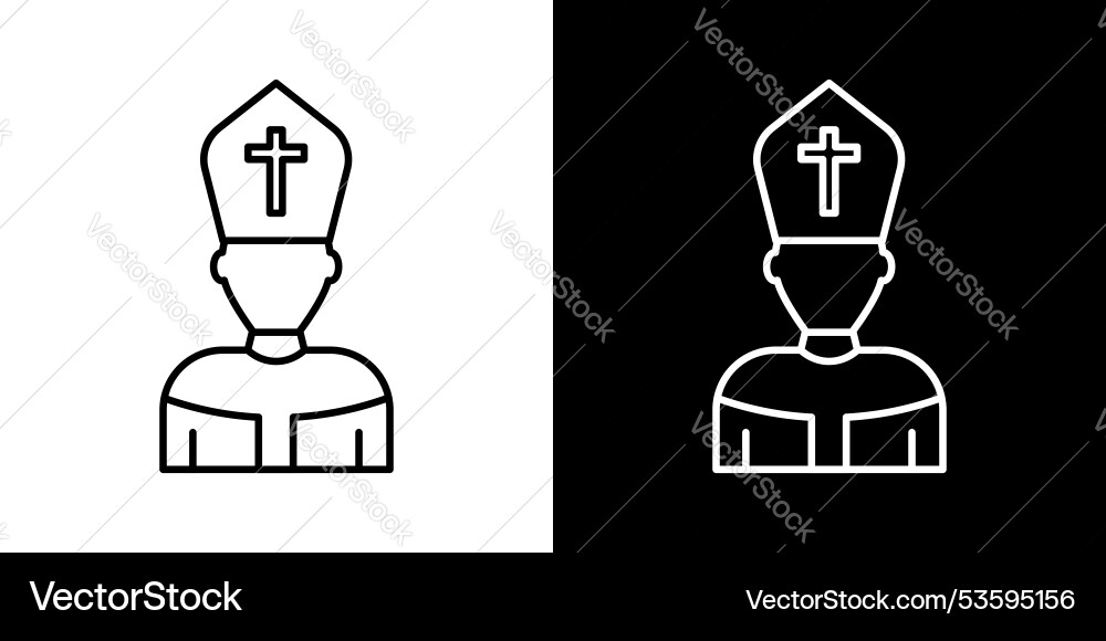 Pope thin line icon set Royalty Free Vector Image