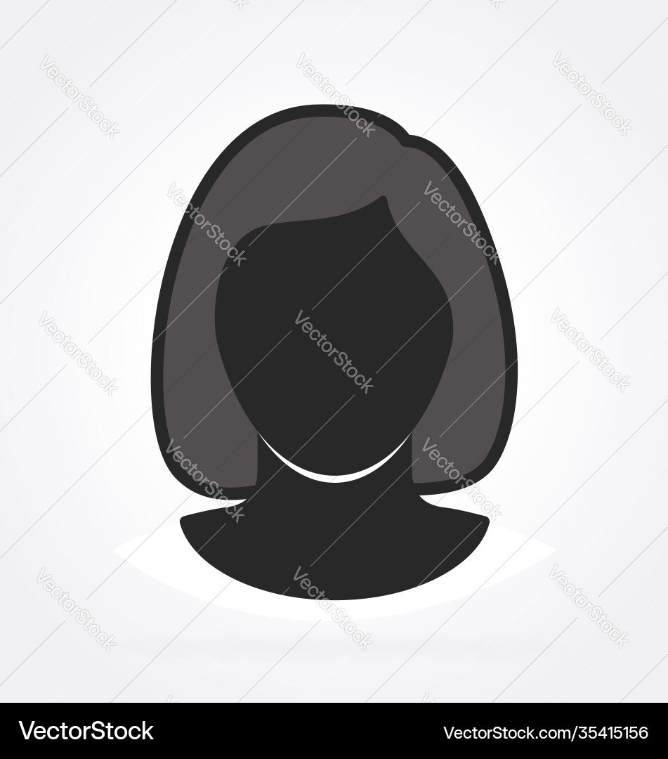 Simple human female head outline Royalty Free Vector Image