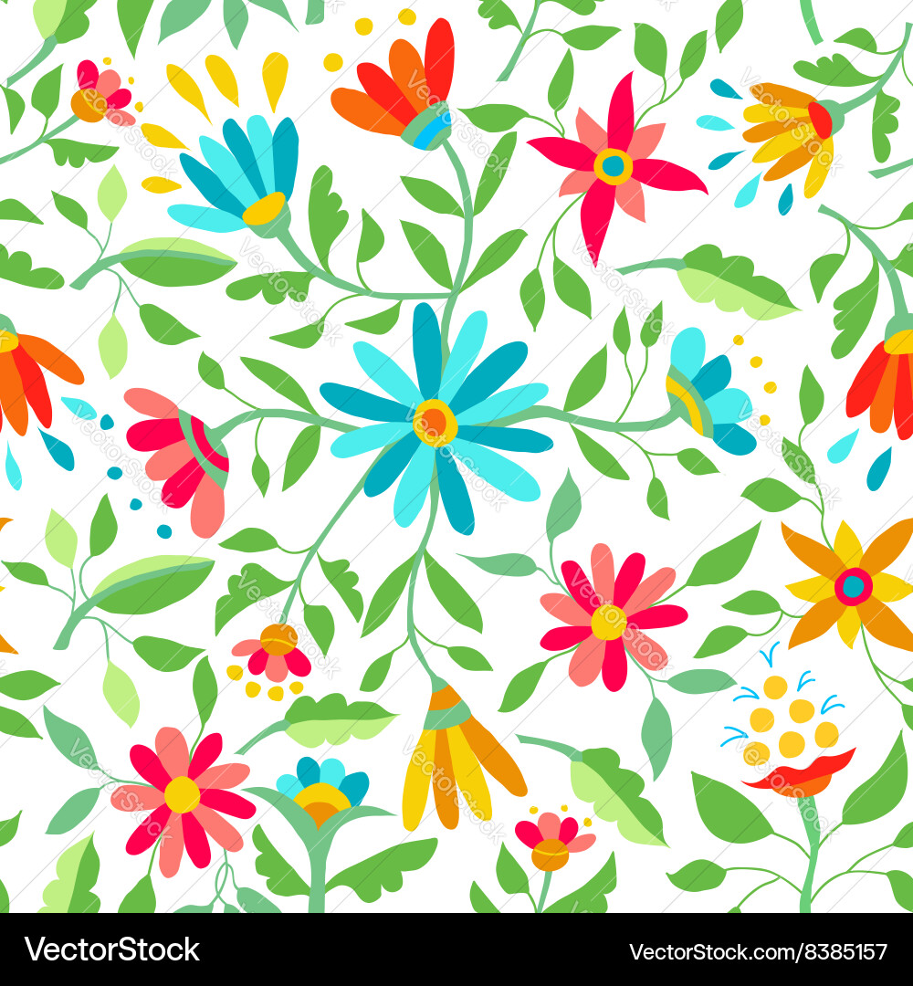 Color flower seamless pattern spring Royalty Free Vector