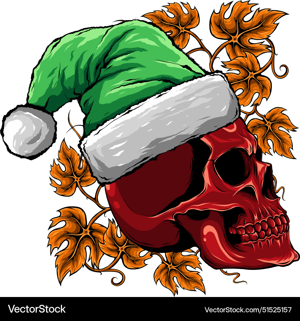 Colored draw of human skull Royalty Free Vector Image