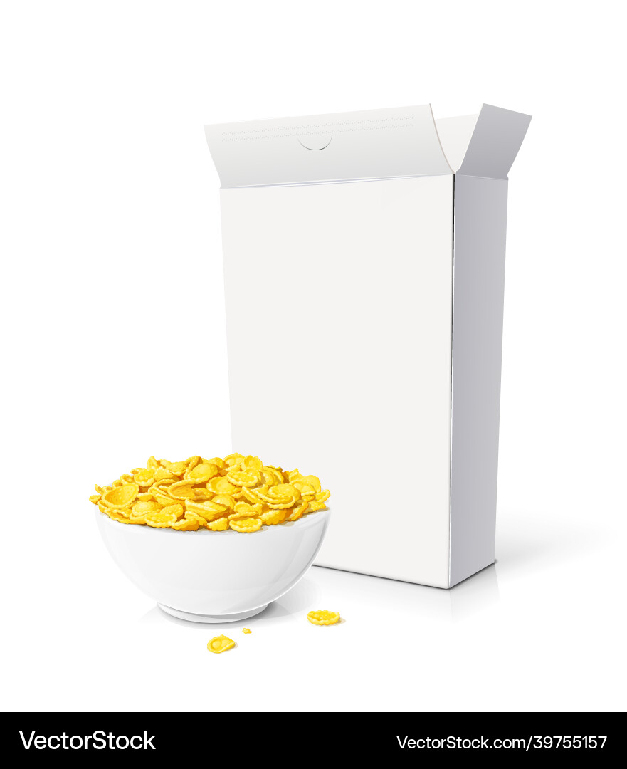 Cornflakes in a White Bowl Royalty Free Vector Image