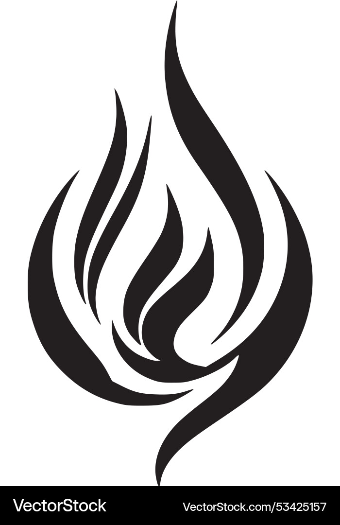 Fire - black and white isolated icon Royalty Free Vector