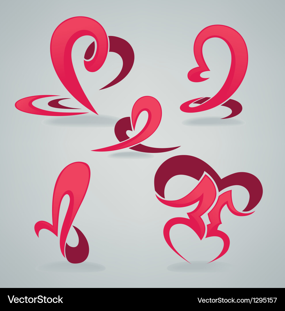 Hearts and kiss Royalty Free Vector Image - VectorStock