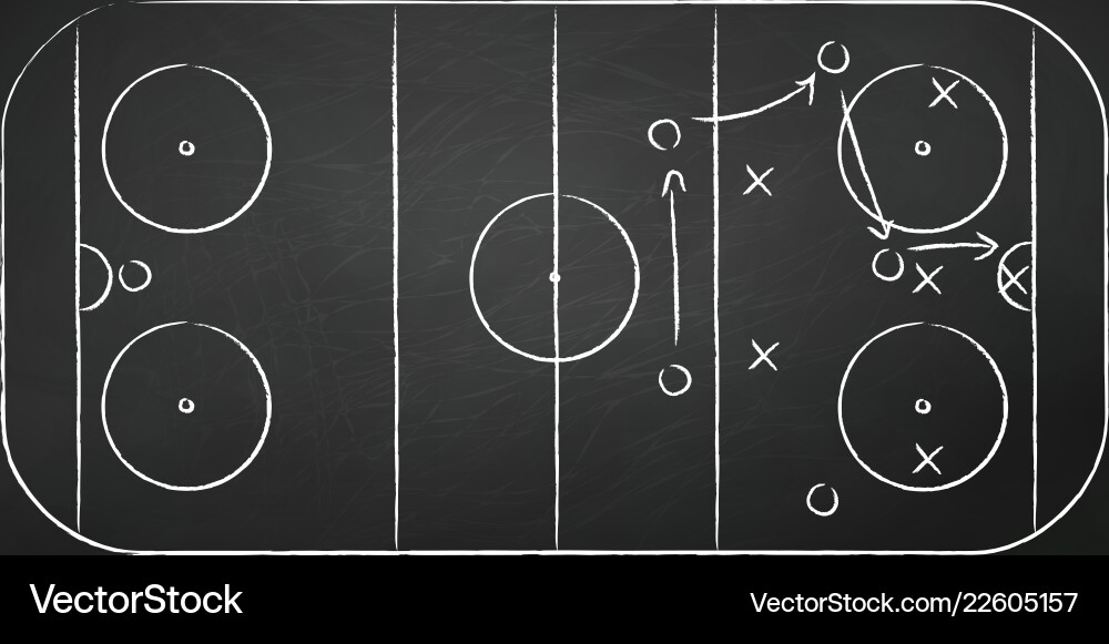 Hockey Tactics Chalkboard Royalty Free Vector Image