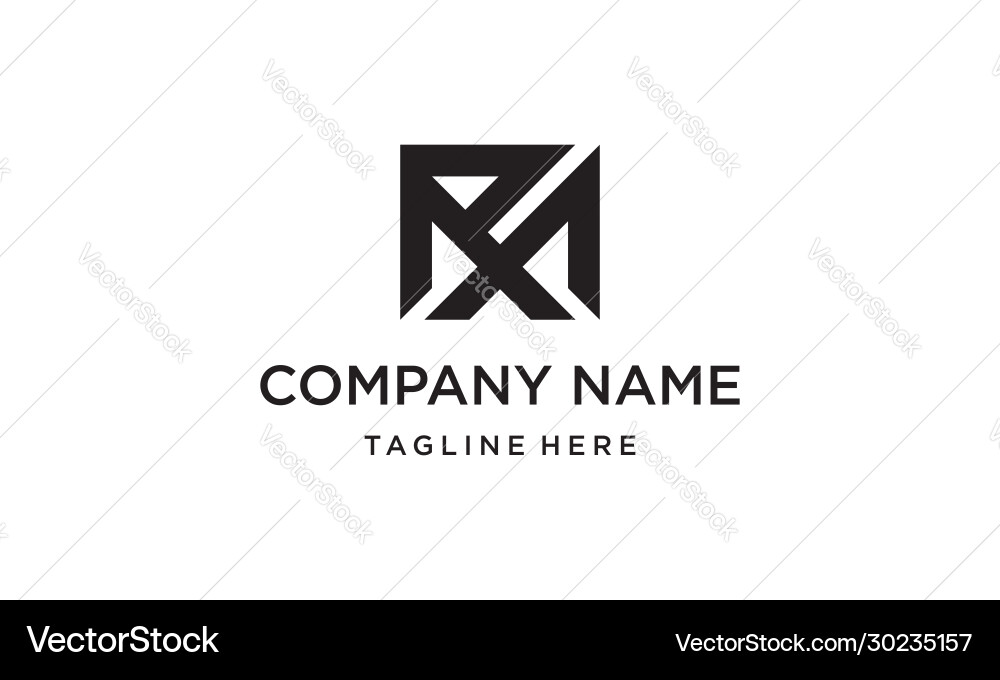 Monogram Letter RM Logo Royalty Free Vector Image