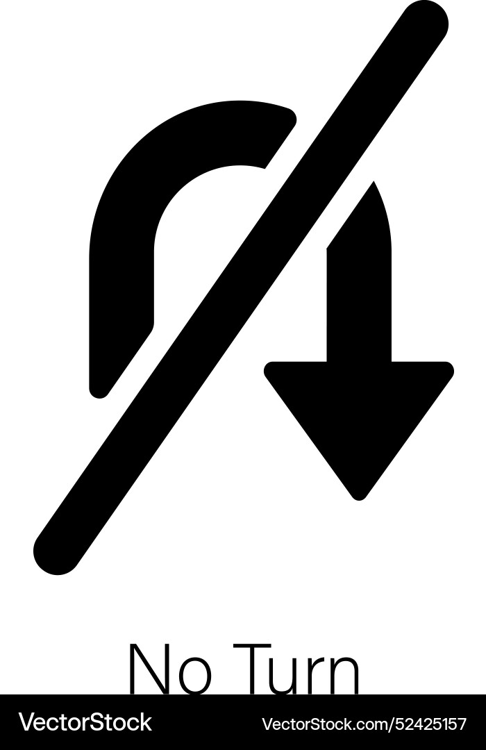 No turn Royalty Free Vector Image - VectorStock