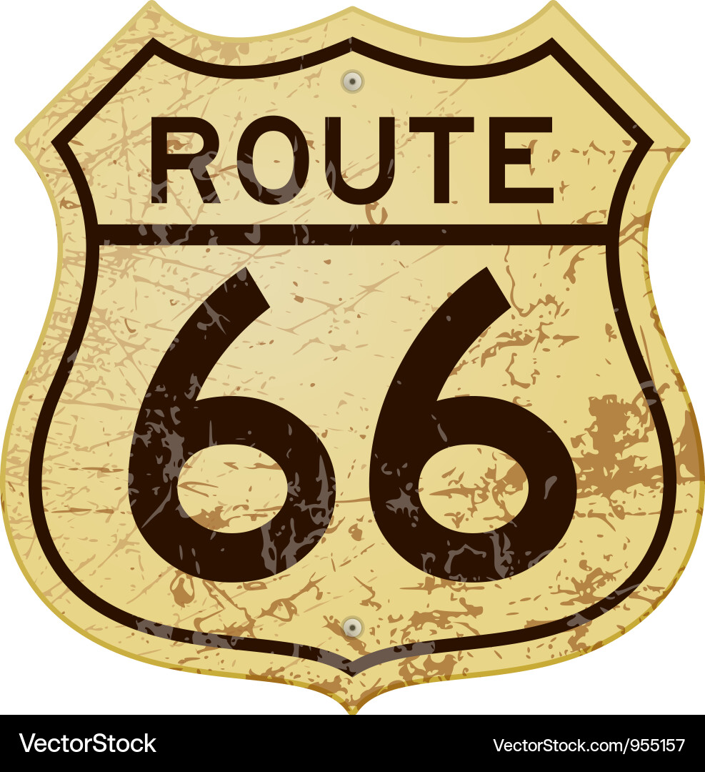 Rusty route 66 Royalty Free Vector Image - VectorStock