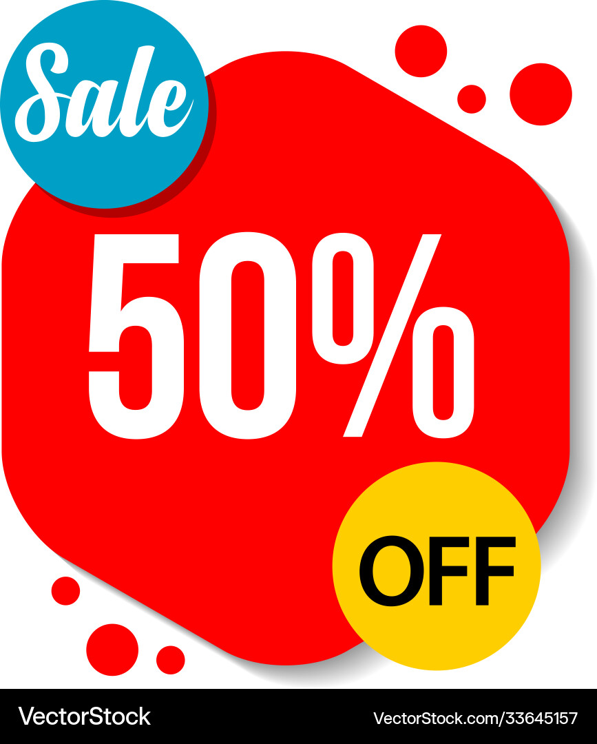 Sale 50 off template design Royalty Free Vector Image