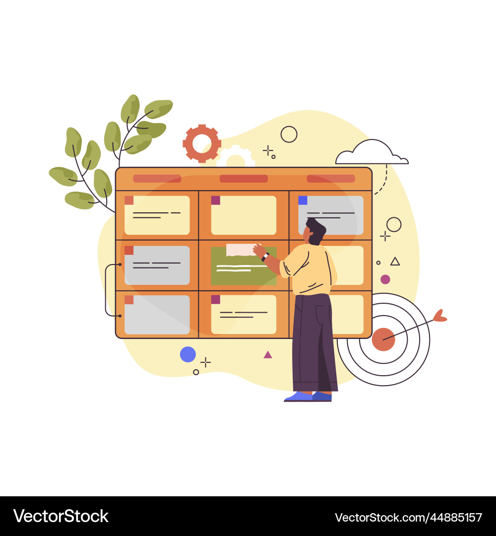 Task Planning Board Concept Royalty Free Vector Image