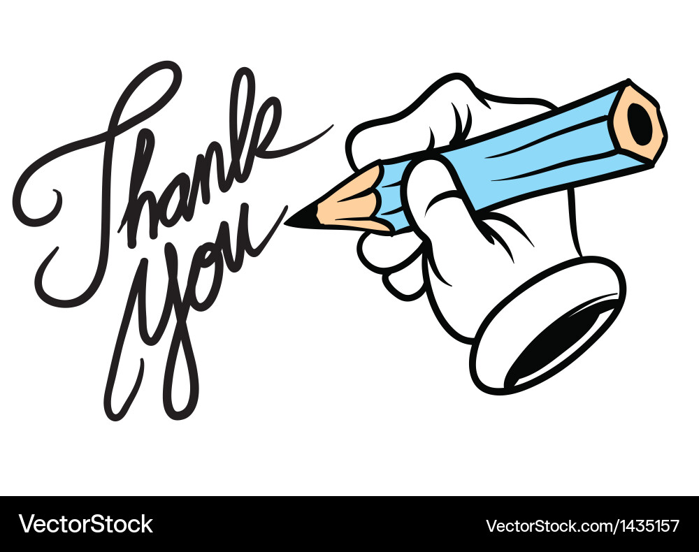 Thank You Card - Handwritten Script Royalty Free Vector