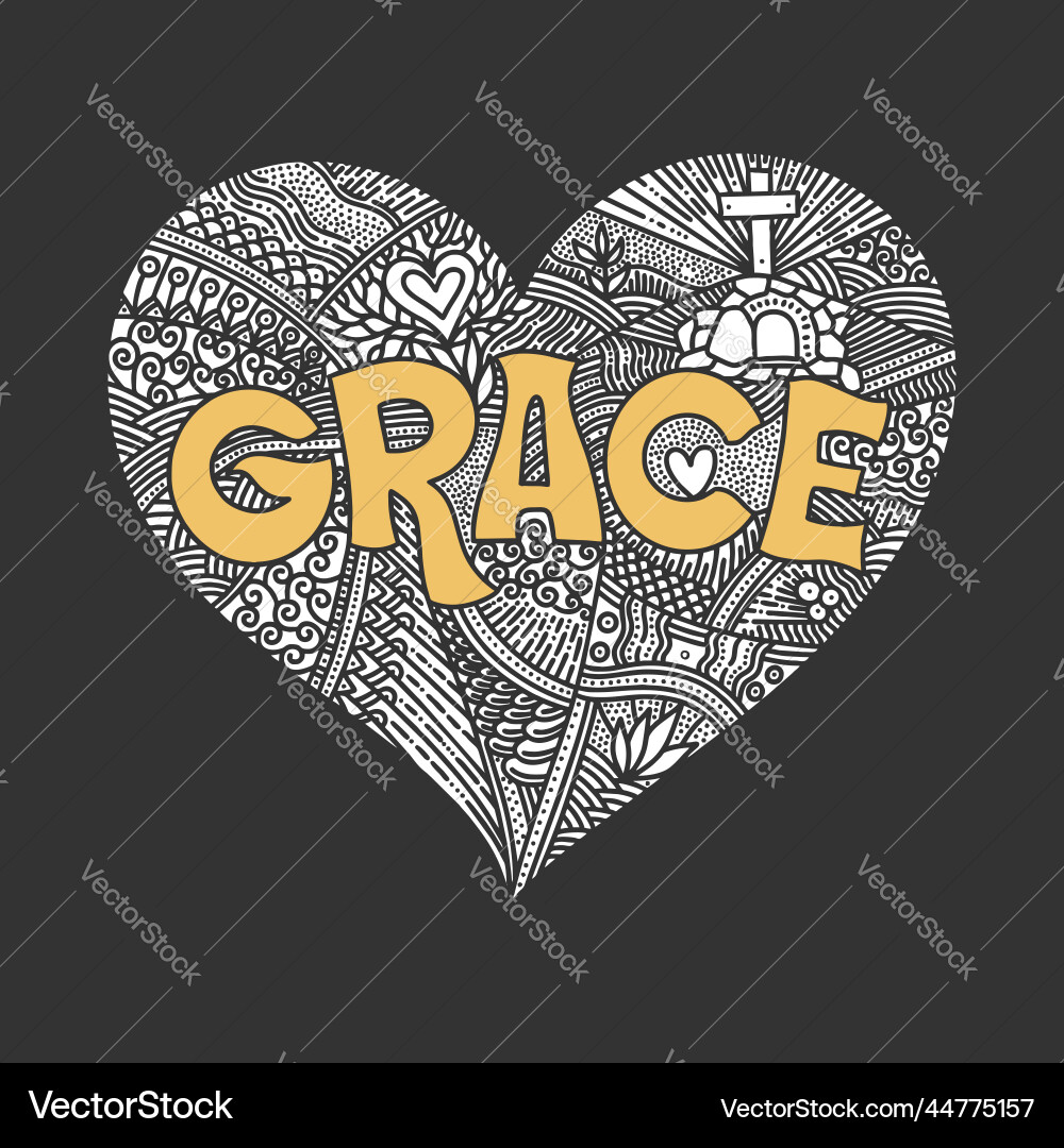 Word grace a description of gods Royalty Free Vector Image