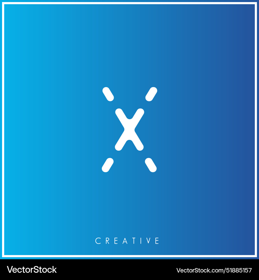 X creative white latter logo design minimal latte Vector Image